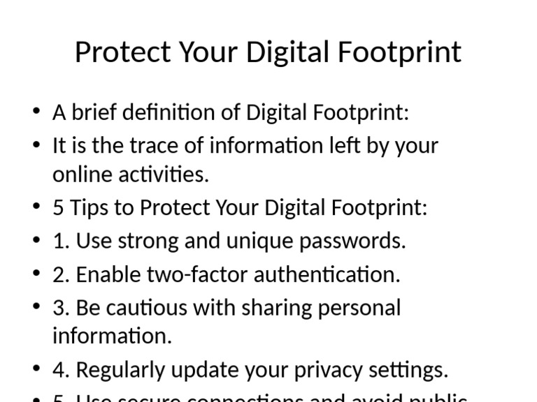 Protect Your Digital Footprint Poster | PDF | Computers | Technology ...
