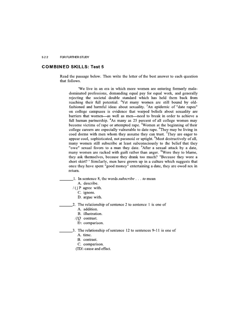 GR. Combined Skills Tests | PDF