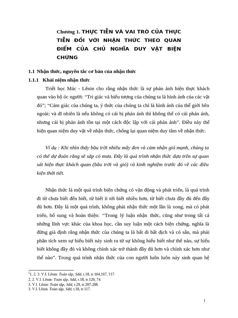 Chương 1 triết học BTL | PDF