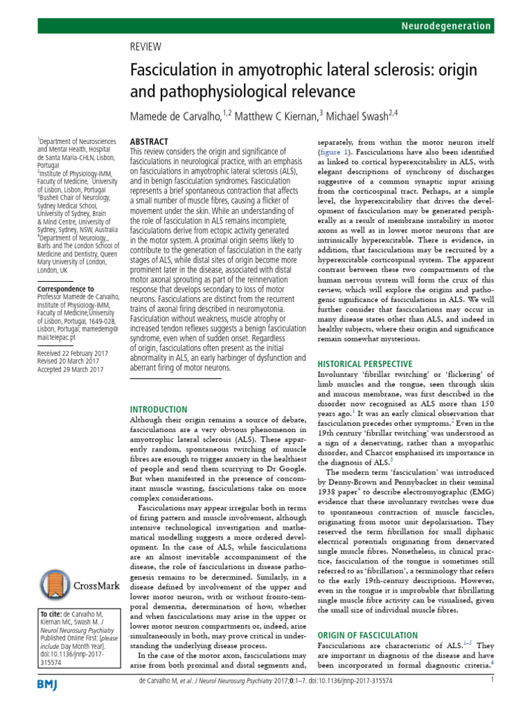 fasciculation | PDF | Neuron | Excitatory Postsynaptic Potential