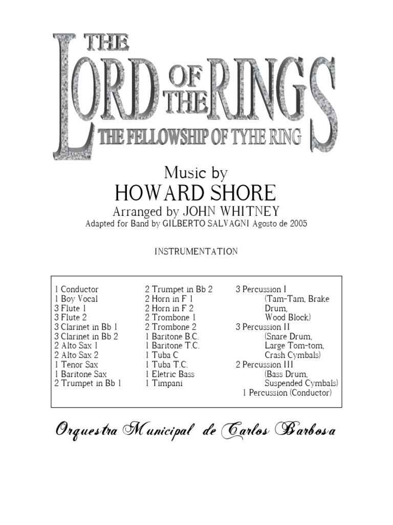 The Lord of The Rings Score and Parts For Concert Band PDF | PDF
