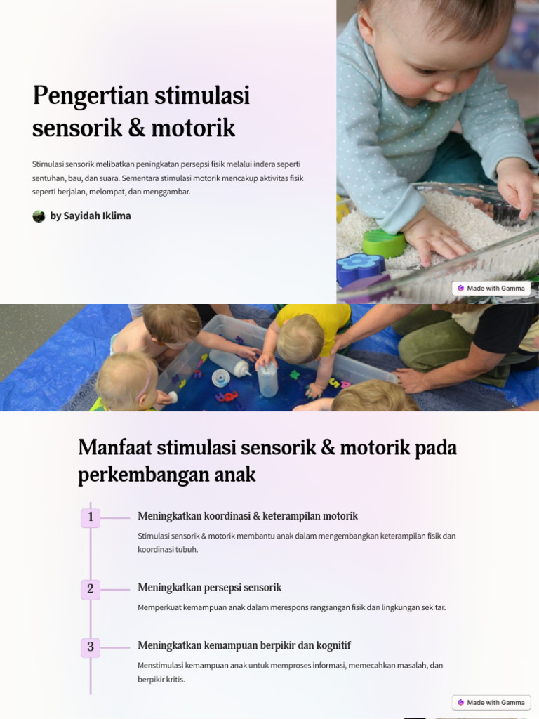 Pengertian-stimulasi-sensorik-and-motorik | PDF