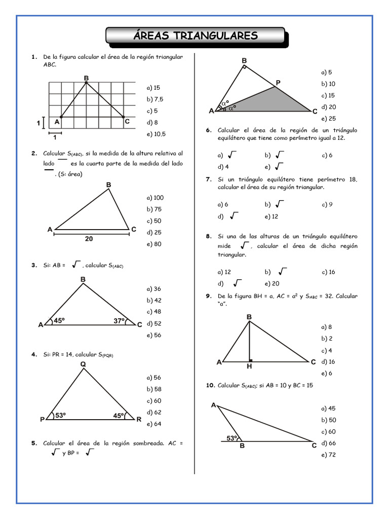 Cálculo de Áreas en Figuras Geométricas | PDF | Tetraedro | Triángulo