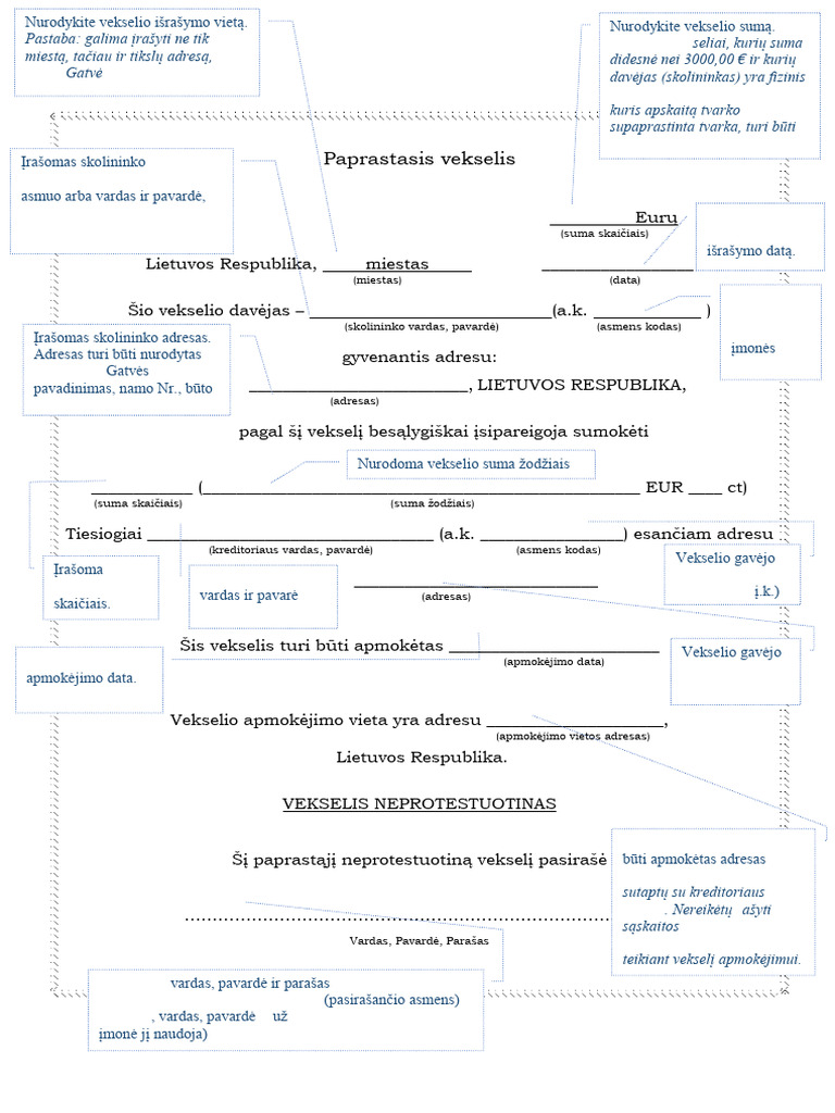 Vekselio Pyldymo Pavyzdys | PDF