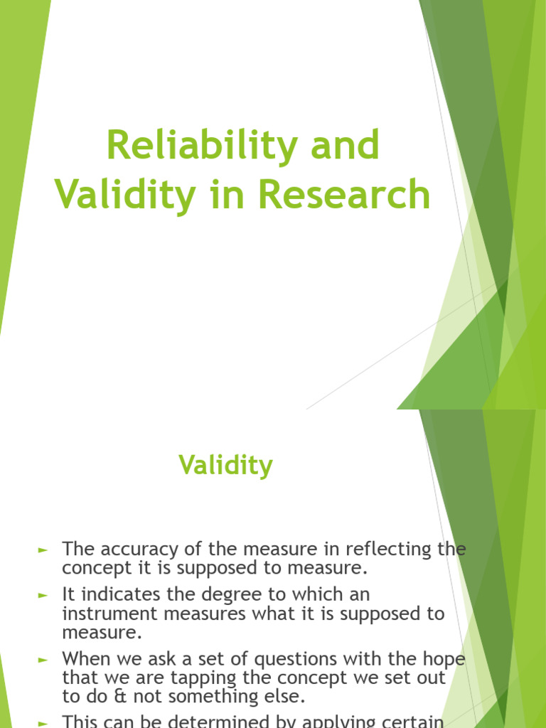 Reliability and Validity Mha1 | PDF | Validity (Statistics) | Psychometrics