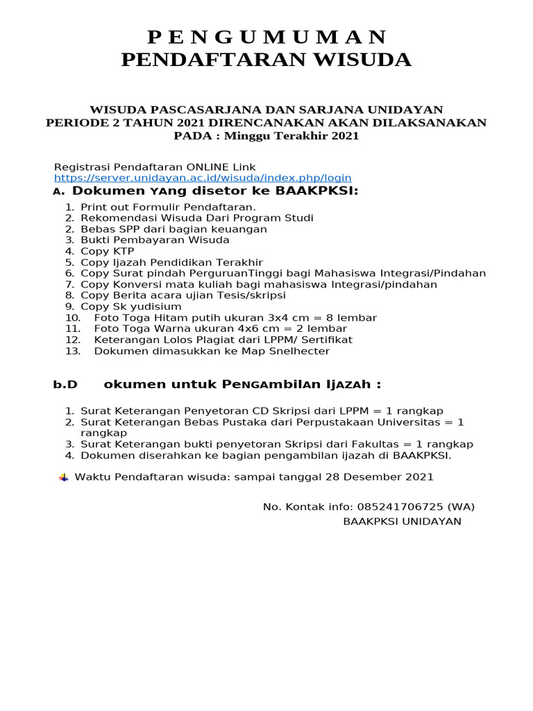 Info Wisuda 2021 - 2 | PDF