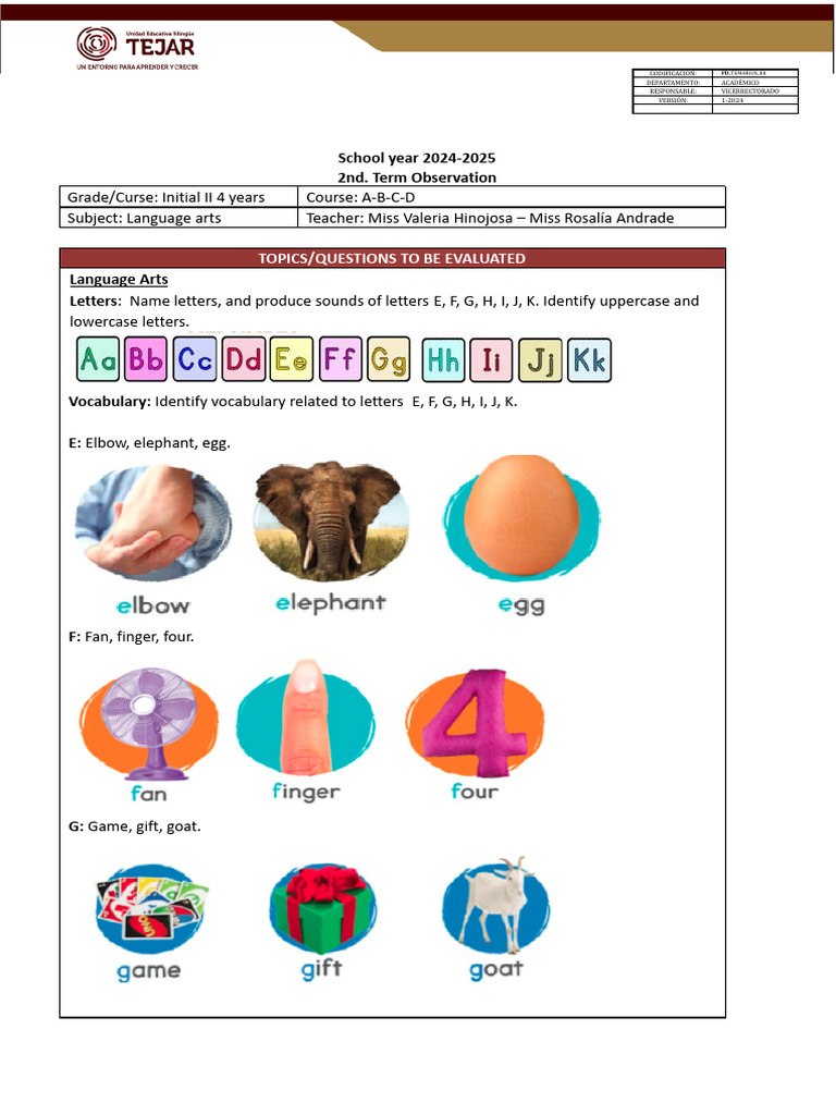 Temario 4 años INGLÉS | PDF | Computing