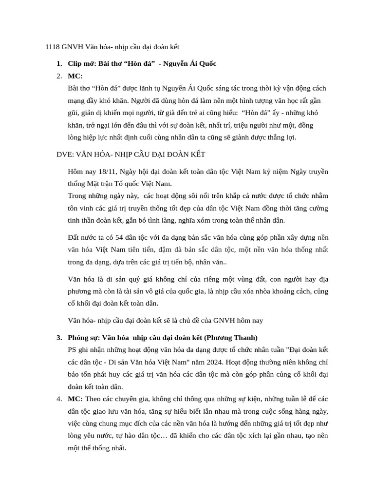 1116 GNVH Van Hoa Doan Ket | PDF