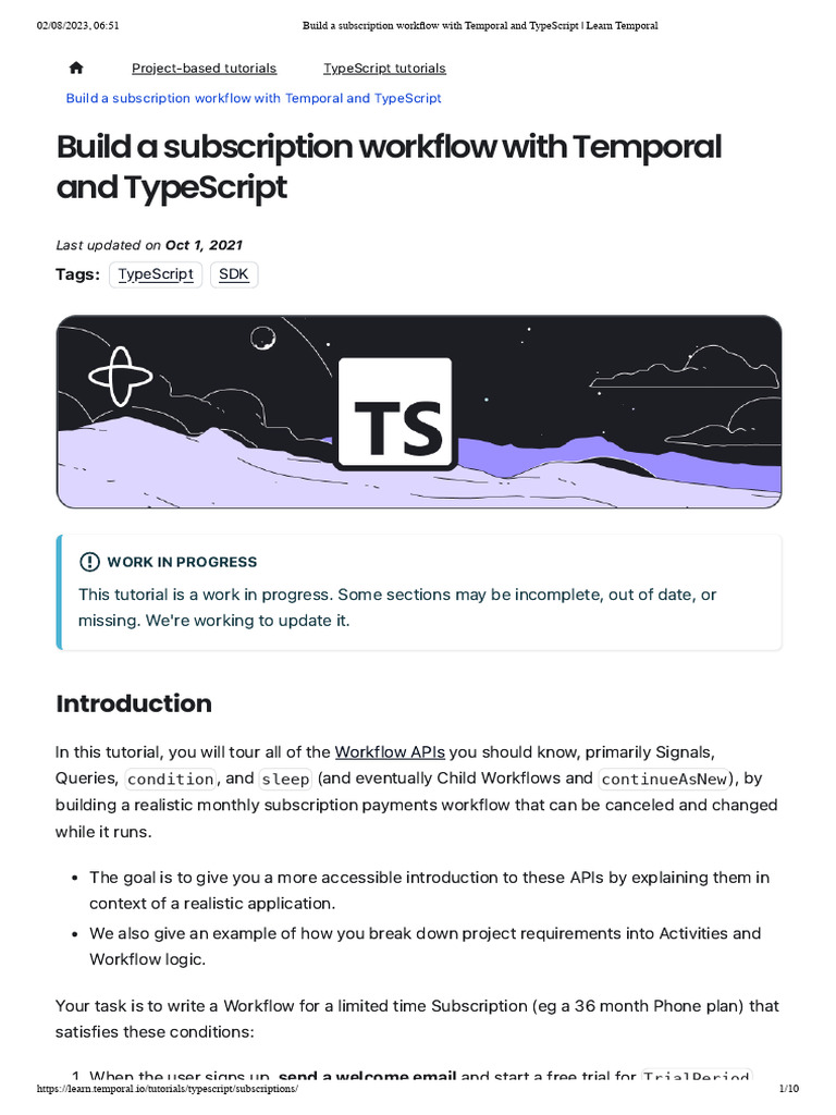 Build A Subscription Workflow With Temporal And Typescript Learn Temporal Pdf Java Script 5669