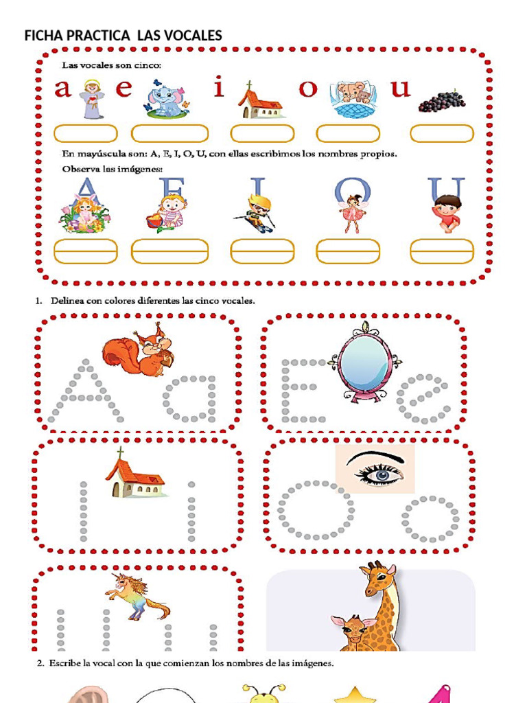 Ficha Practica Las Vocales | PDF
