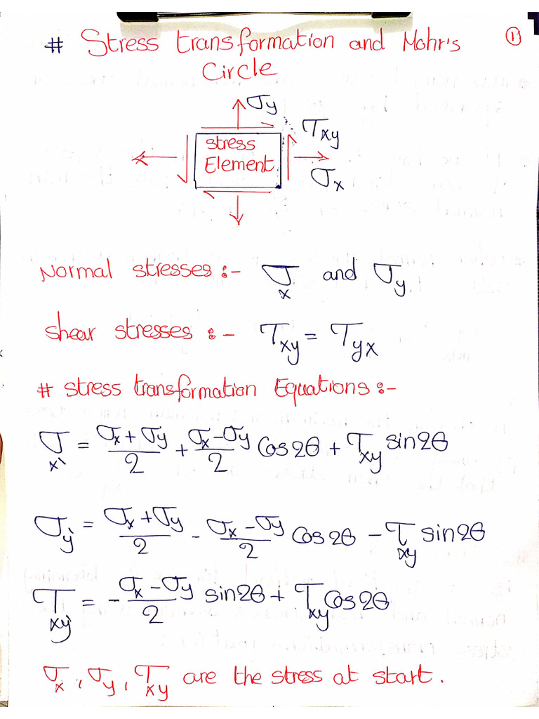 Stress transformation and Mohr's circle | PDF