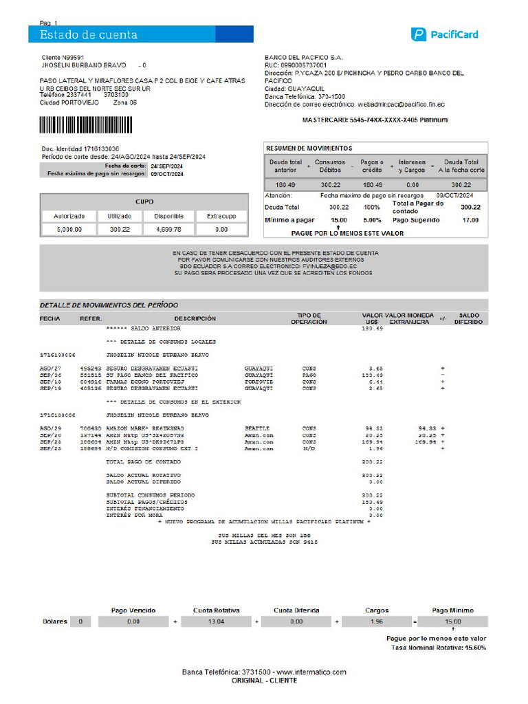 Estado Cuenta 202409 | PDF