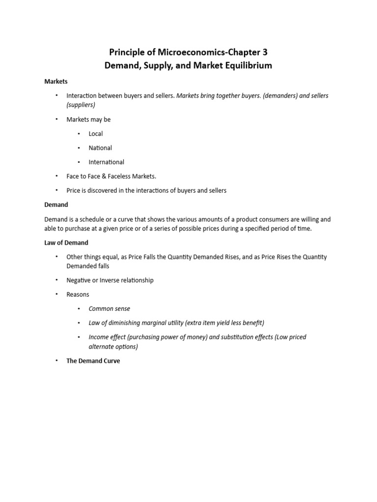 Principle of Microeconomics Chapter 3 | PDF | Economic Equilibrium ...