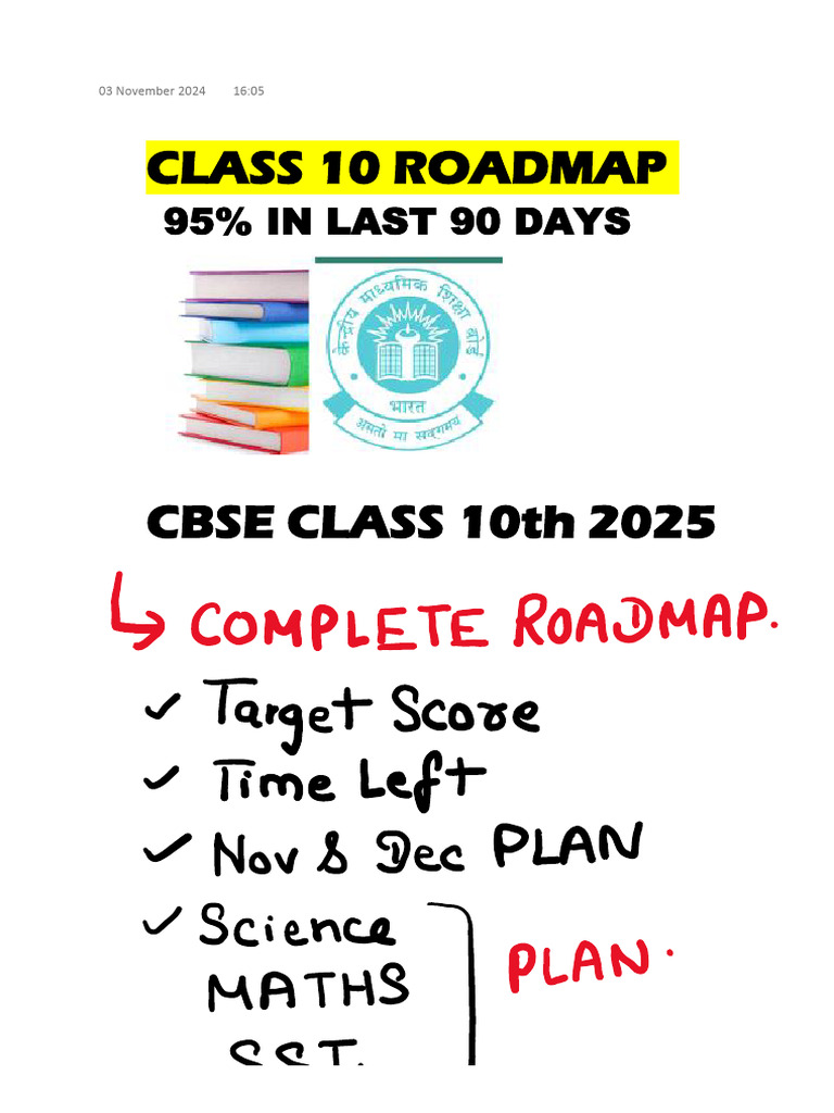 Class 10 Roadmap for 2025 | PDF