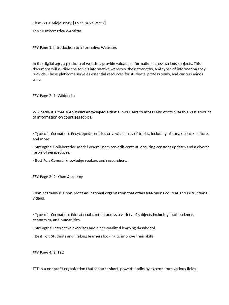 Best Using Sites For Information | PDF | Wikipedia | Educational Technology