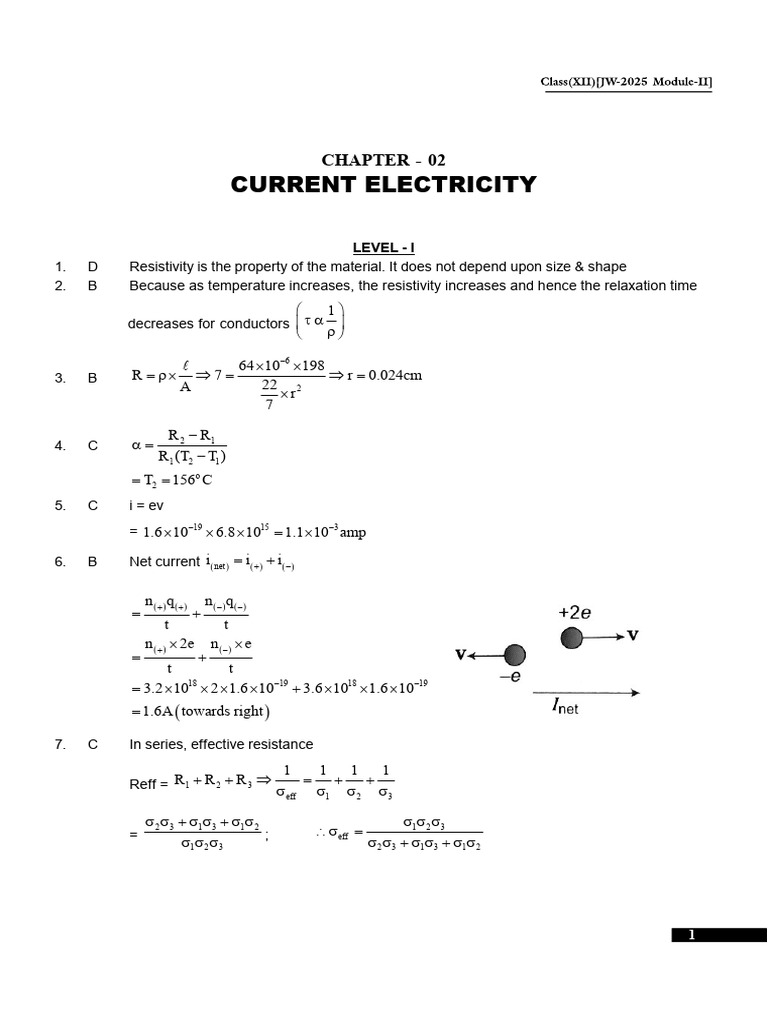 Current Electricity Capacitance Pdf Electrical Resistivity And Conductivity Electrical