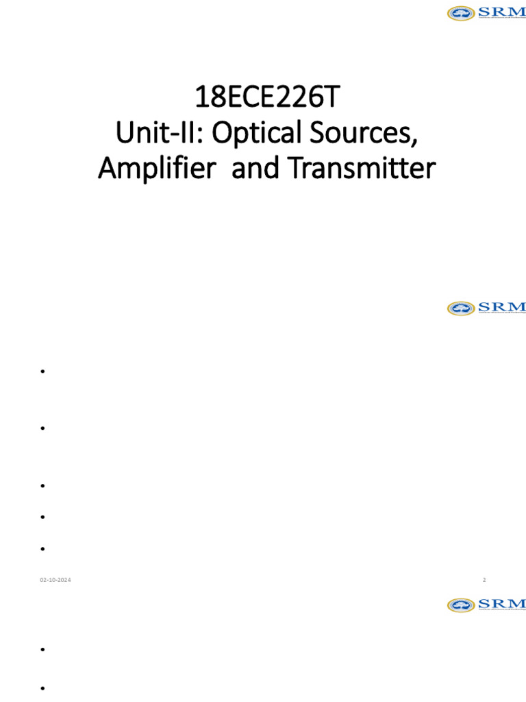 OC Unit-2B Optical Sources | PDF | Laser | Laser Diode