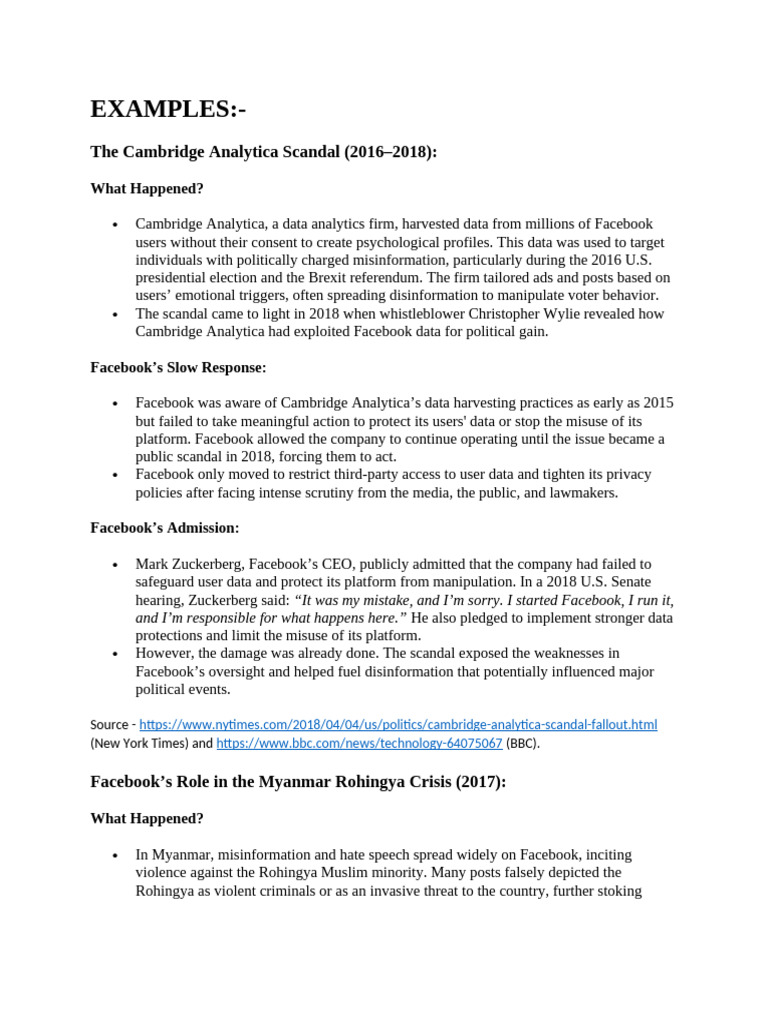 Examples of Social Media Platforms Unethical and in Some Cases Illegal ...