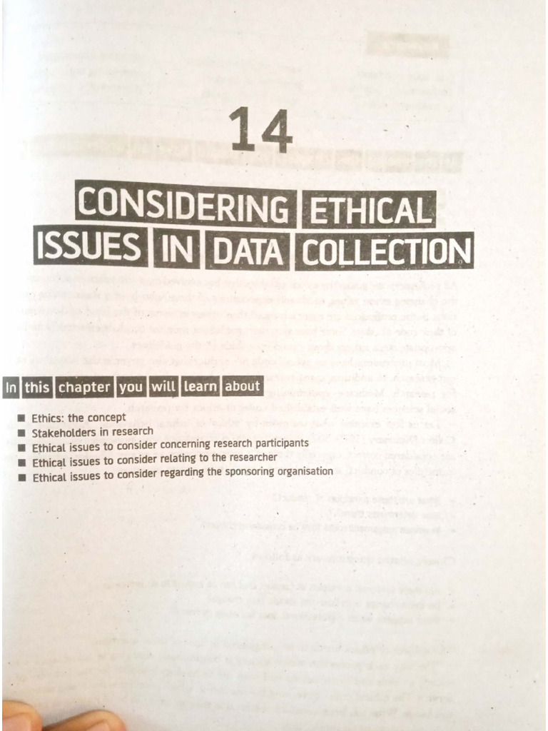 Considering Ethical Issues in Data Collection | PDF