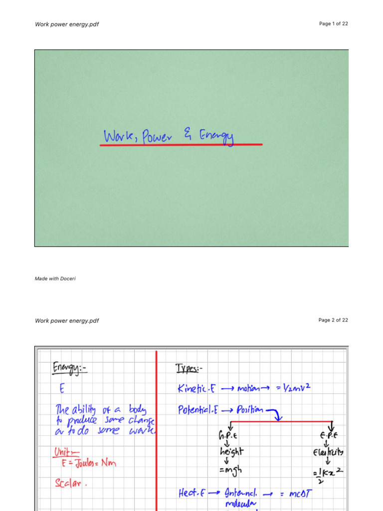 Work power energy | PDF