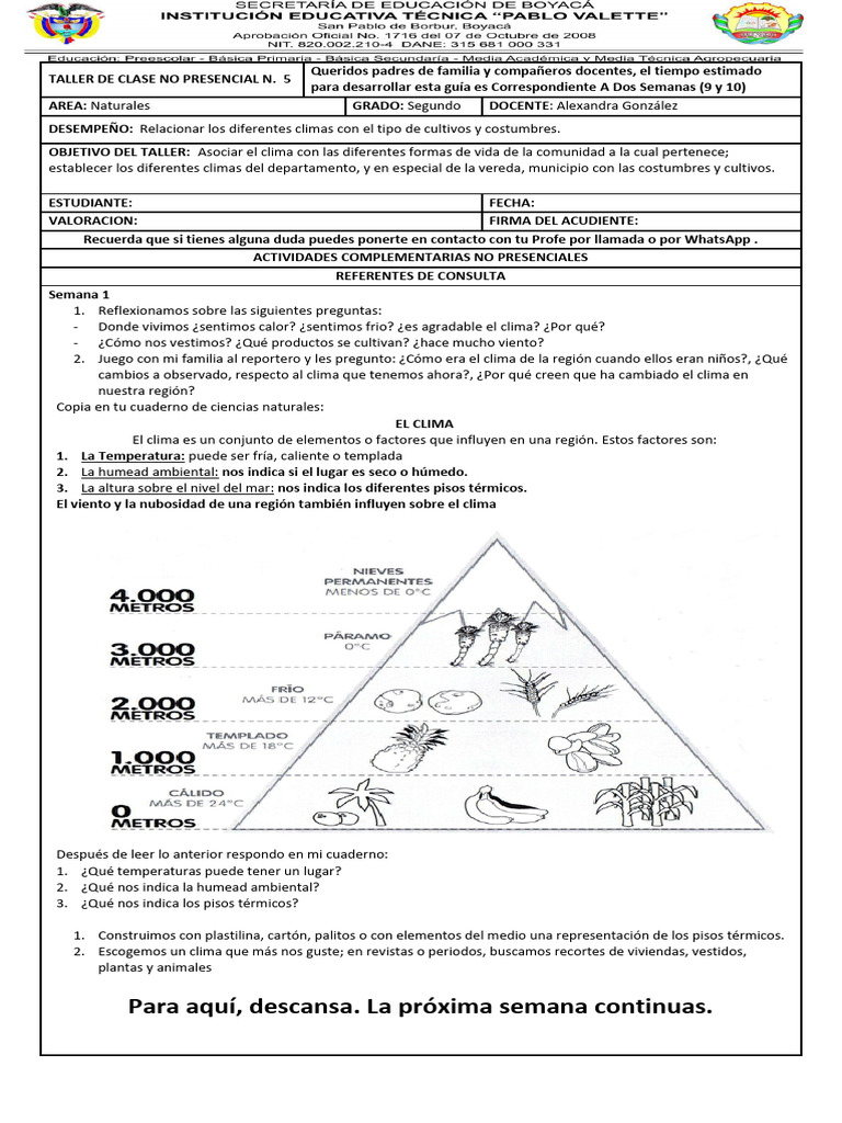 GUIAS 5 Naturales Segundo (Periodo 2) | PDF | Clima | Clima templado