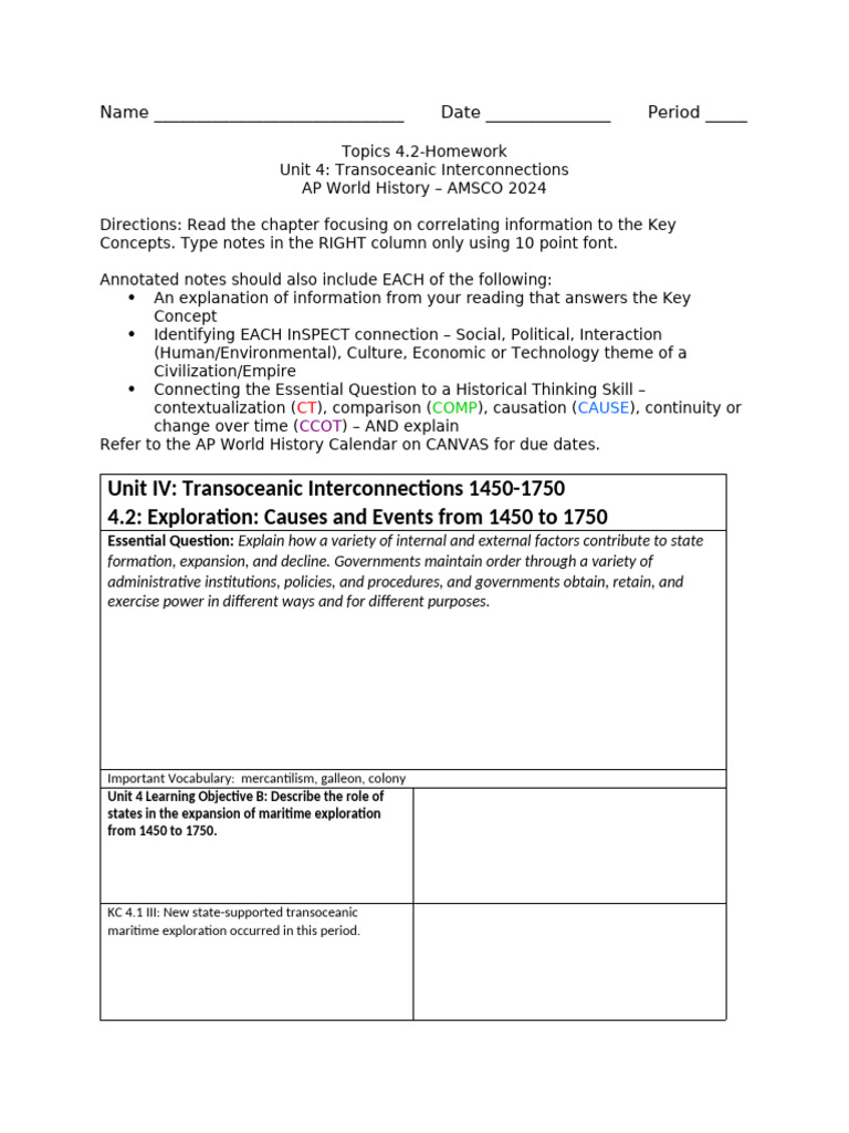 KC Unit 4 Transoceanic Interconnections 4.2 | PDF