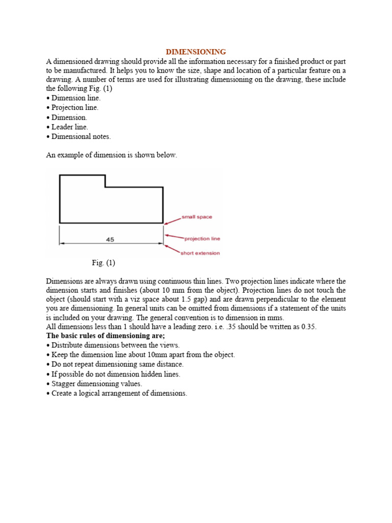 PTD111 Lecture Notes 3 Dimensioning | PDF | Drawing