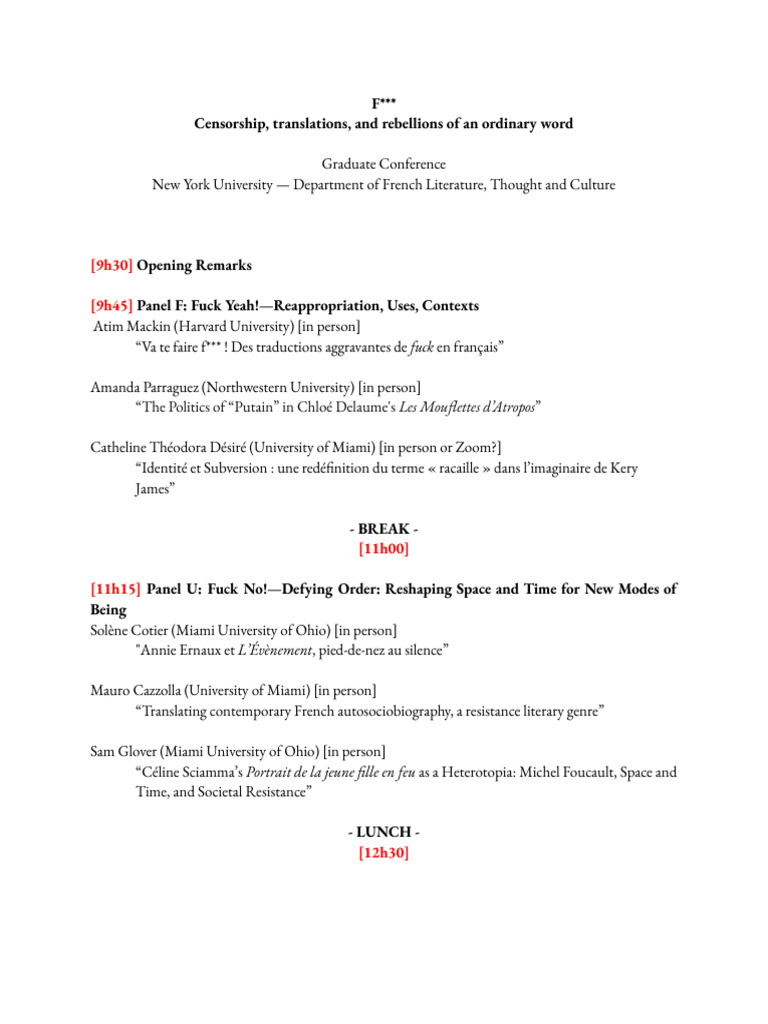 Preliminary Program F | PDF