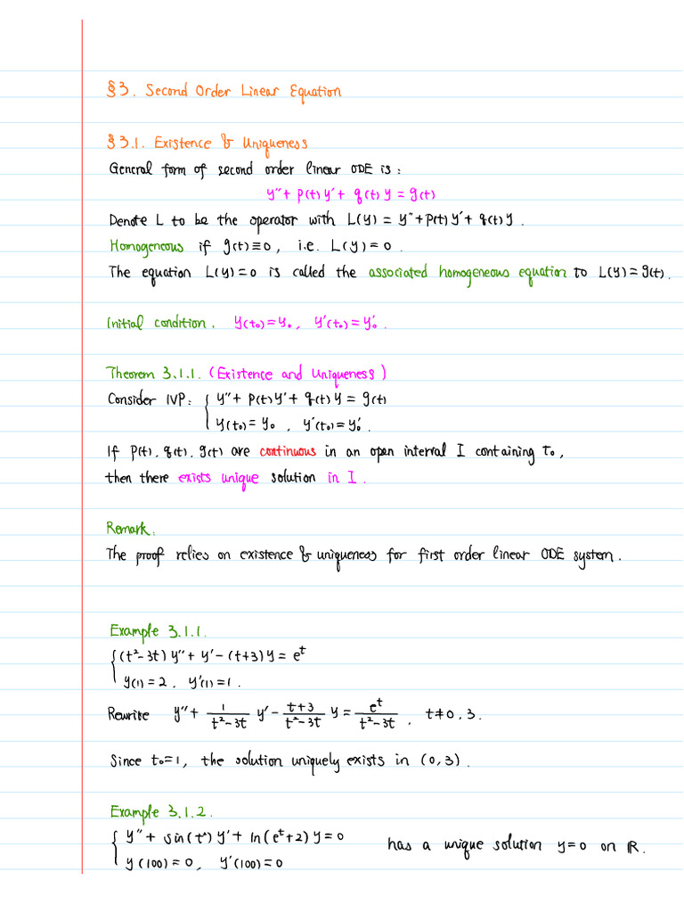 Chap 3 Second Order Linear Equation Pdf