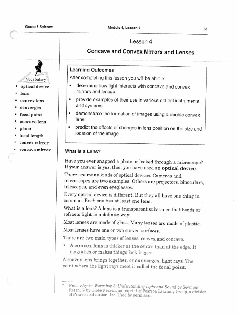 S8 Concave + Convex Mirrors + Lenses | PDF | Optics | Mirror