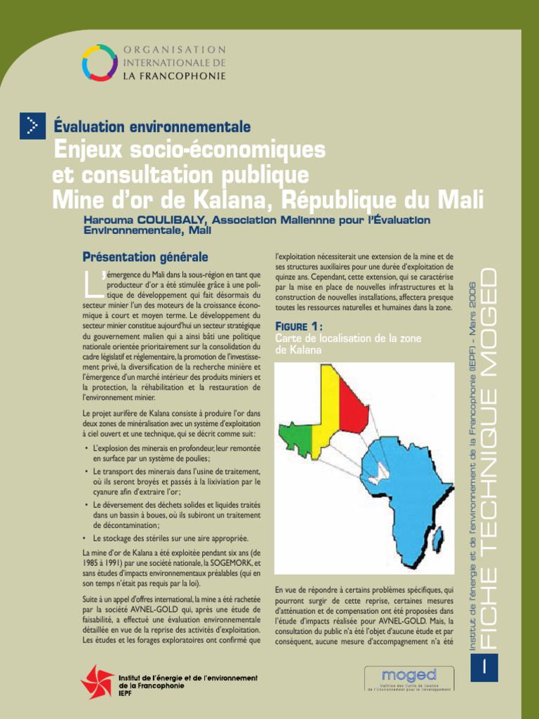 Évaluation environnementale de Kalana | PDF | Environnement naturel | Mali
