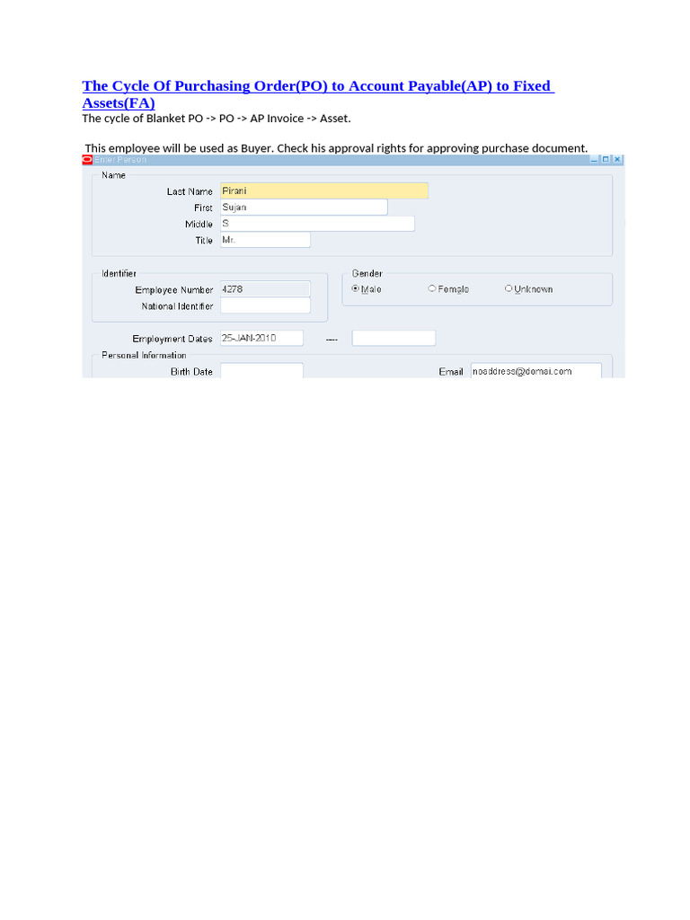Po To Ap To Fixed Asset Cycle Pdf