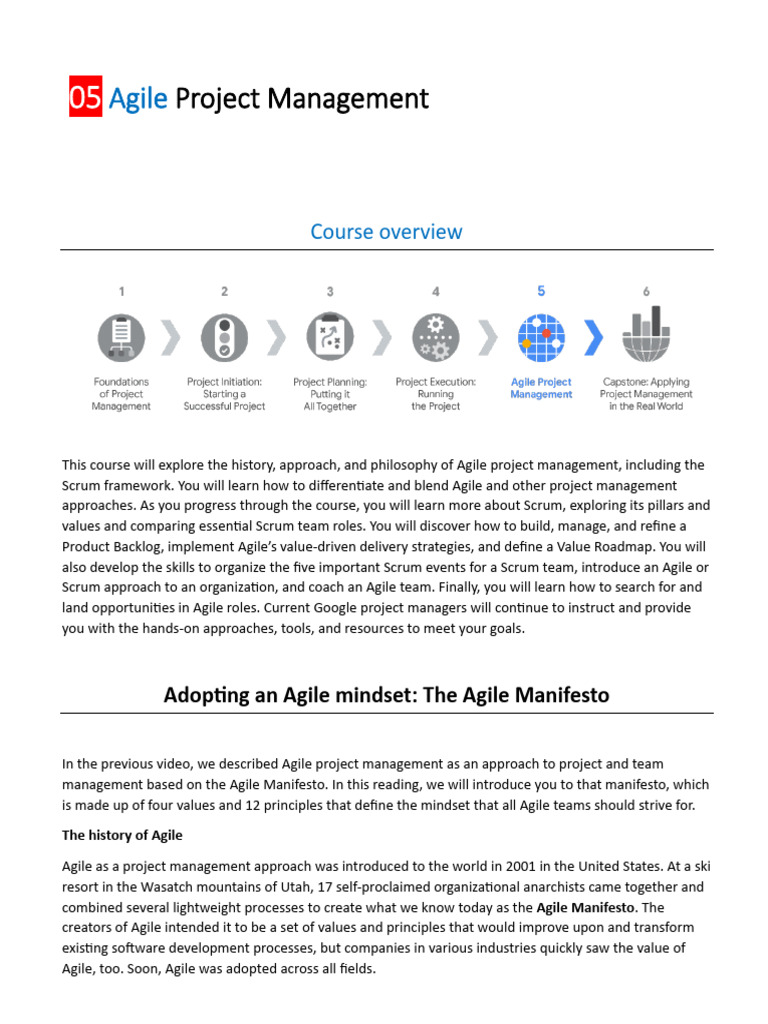 05.agile Project Management | PDF | Scrum (Software Development) | Agile Software Development