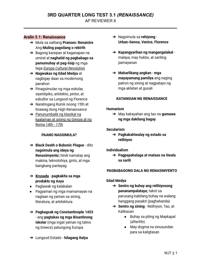 Renaissance-AP REVIEWER | PDF