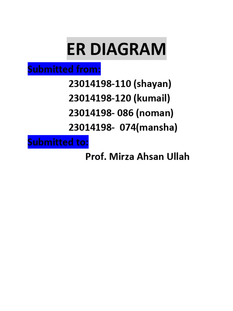 ER Diagram Submission Report | PDF