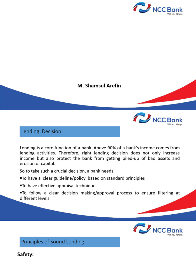 Principles of Sound Lending | PDF | Banks | Loans