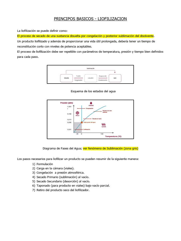 Liofilizaci N Principios B Sicos 1704145661 | PDF | Vapor de agua | Humedad