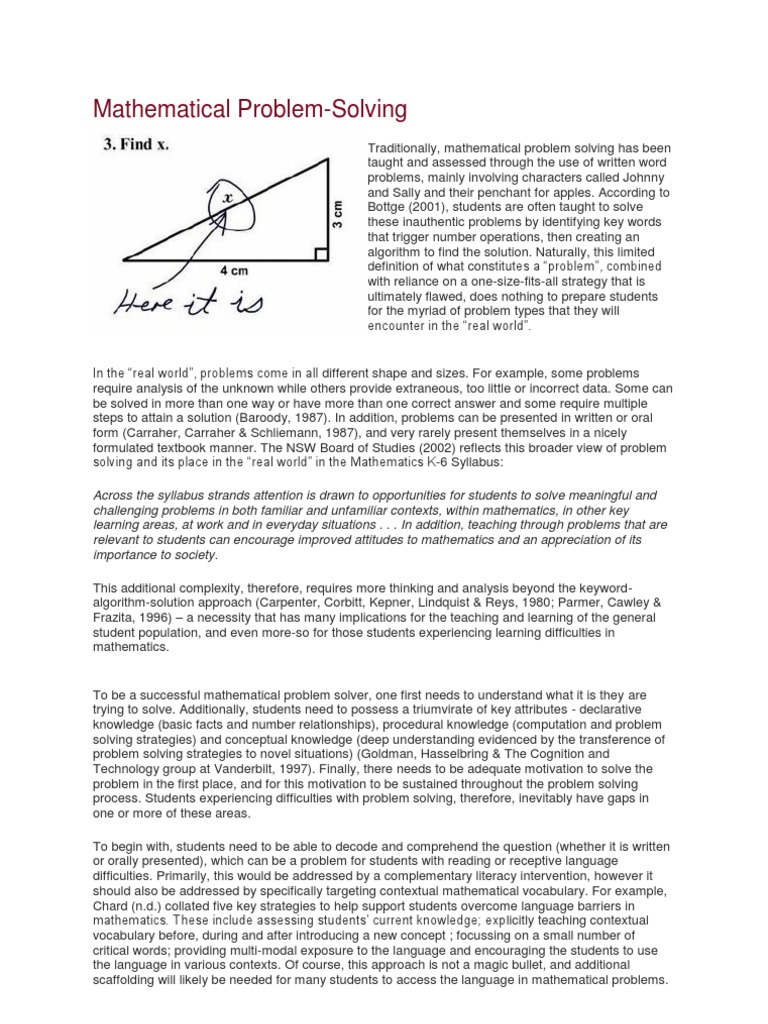 Mathematical Problem Solving | PDF | Constructivism (Philosophy Of ...