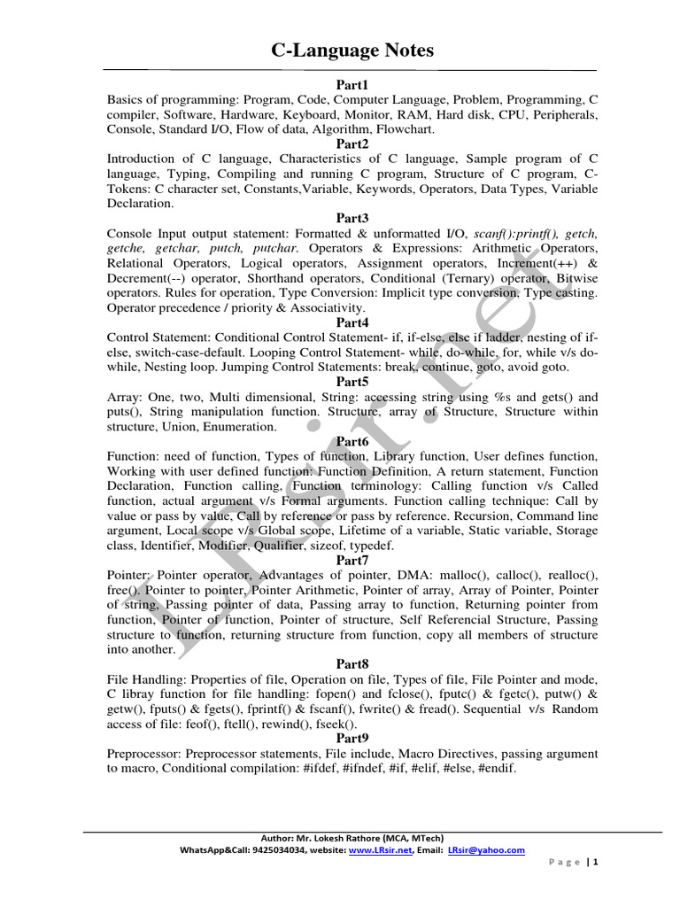 MSC MCA BCA-C Language-Lokesh Rathore | PDF | Computer Program ... MSC MCA BCA-C Language-Lokesh Rathore | PDF | Computer Program ...