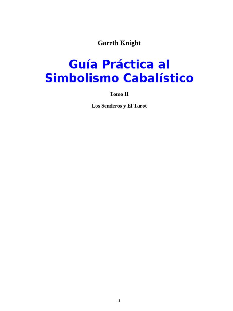 Simbolismo Cabalístico - Guía Práctica - II - Gareth Knight | PDF ...