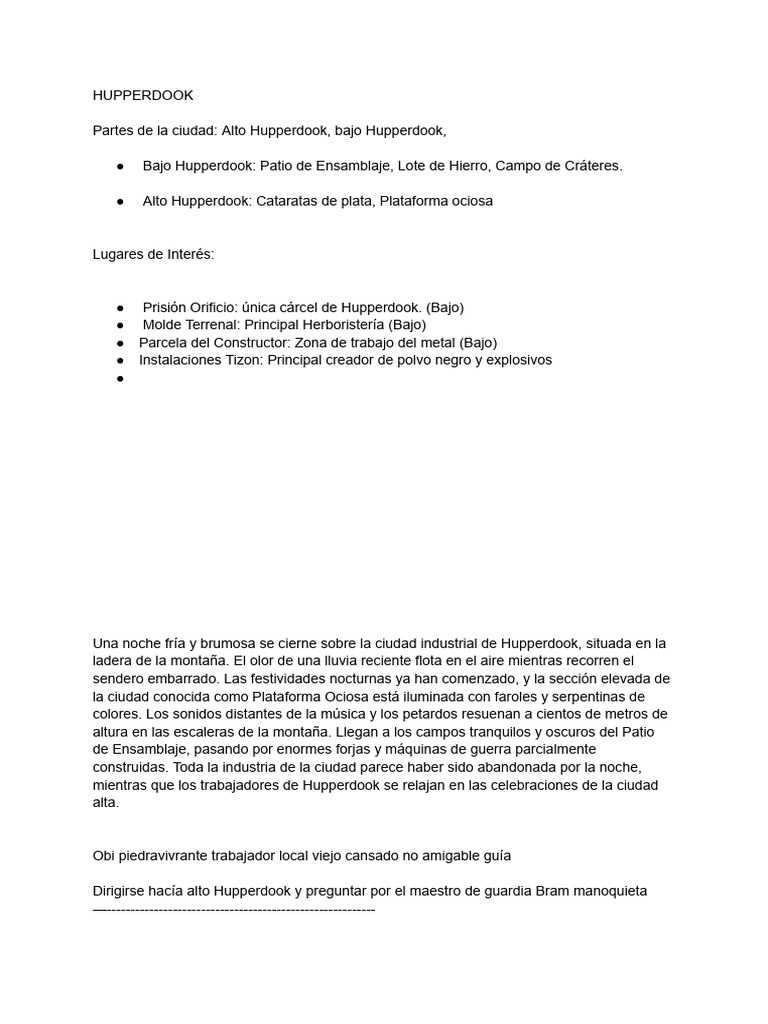 Sesión 1 Arrivo A Hupperdook | PDF