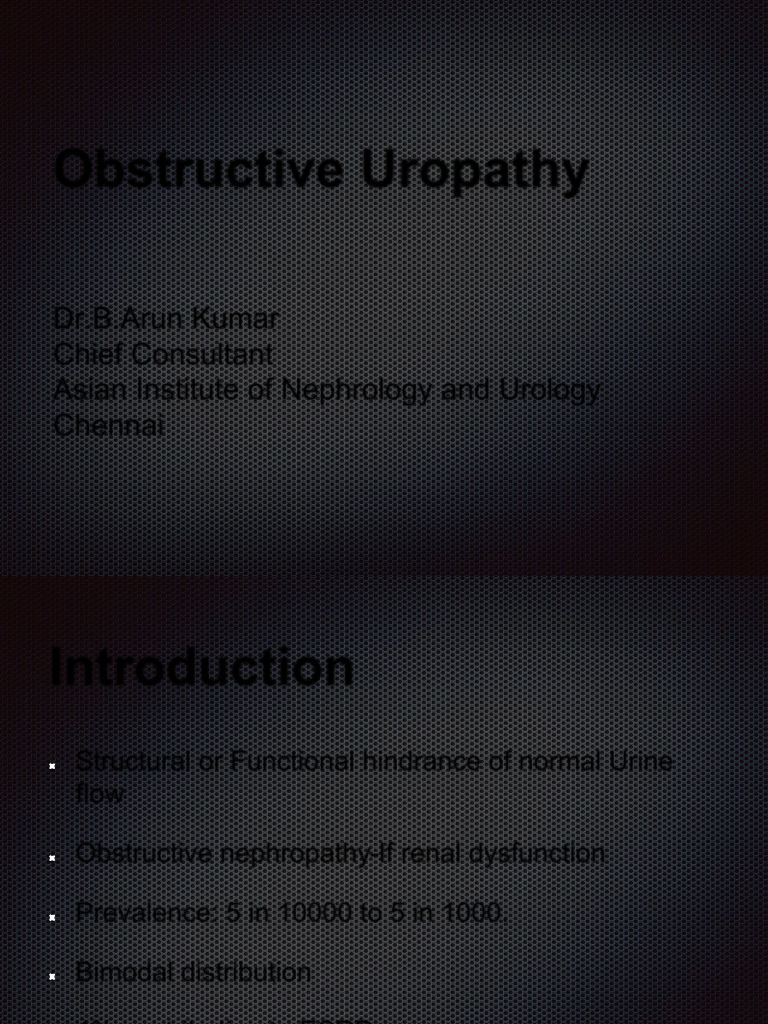 Understanding Obstructive Uropathy | PDF | Kidney | Urinary Tract Infection