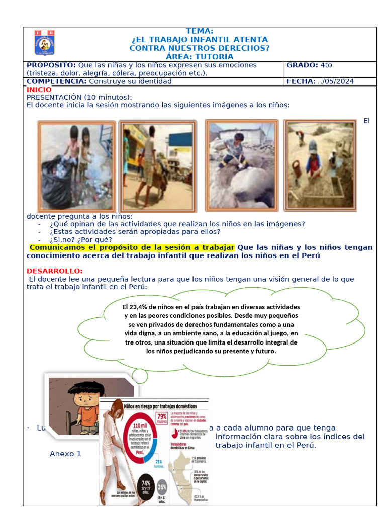 Tutoría-Trabajo Infantil | PDF | Salud y bienestar