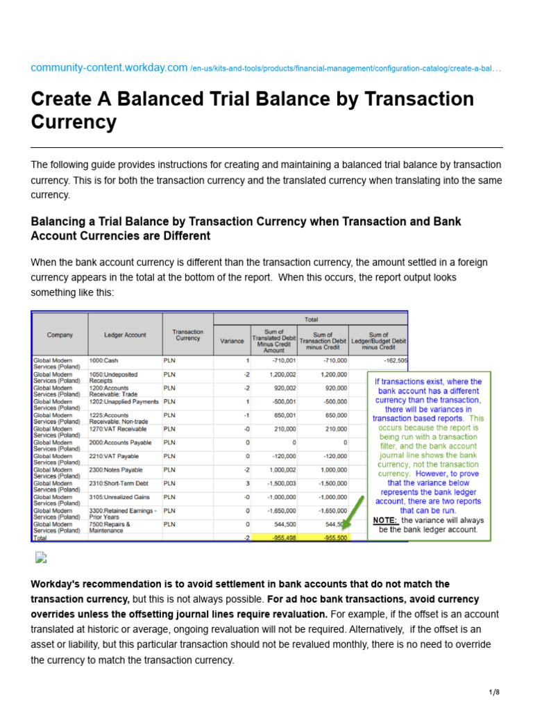 CTB - Create A Balanced Trial Balance by Transaction Currency | PDF ...