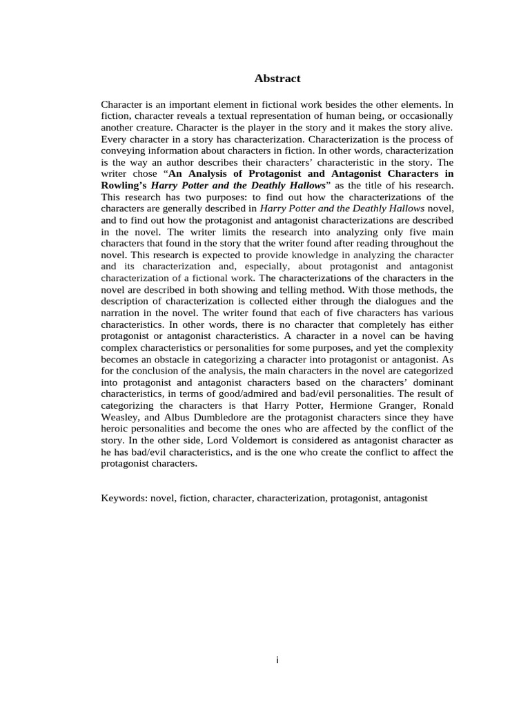 Abstract, Preface, Acknowledgement, Table of Content | PDF | J. K. Rowling | Harry Potter