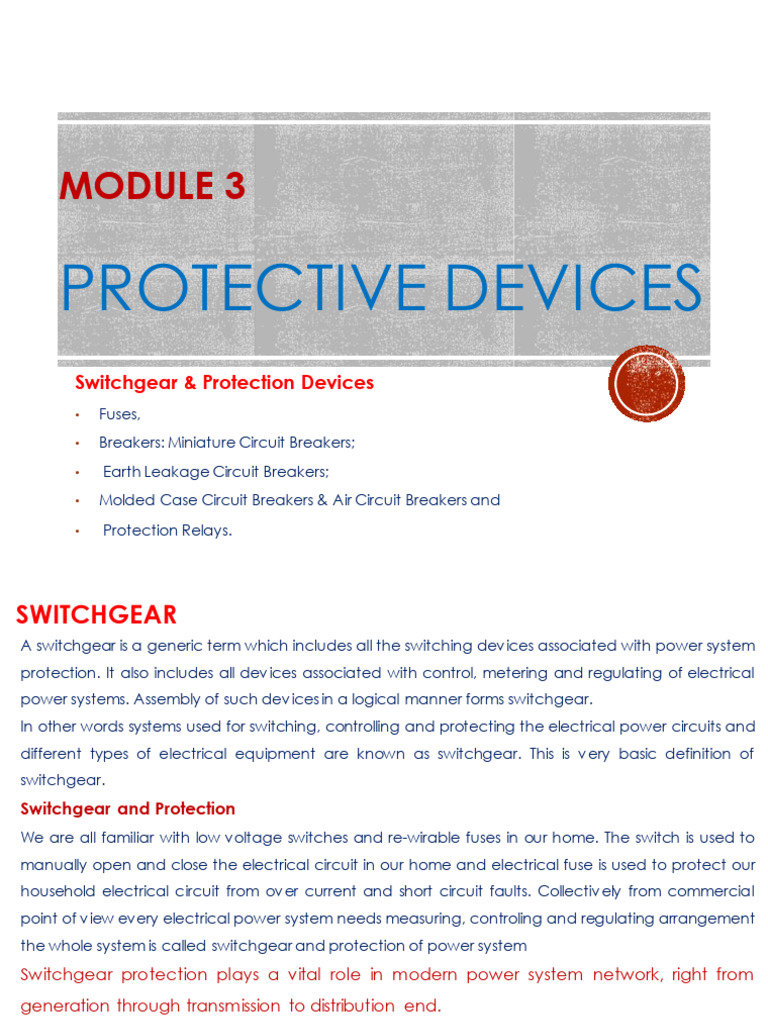 Protective Devices and Earthing | PDF | Fuse (Electrical) | Electrical ...