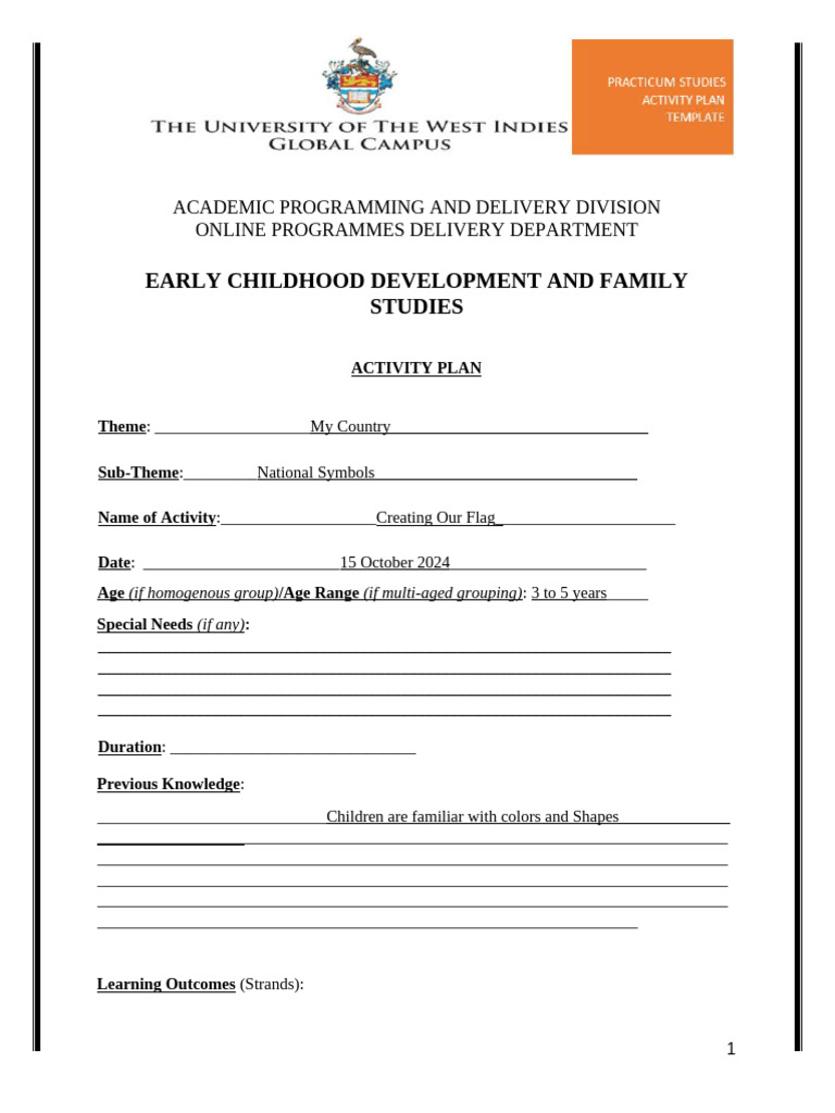 Activity Plan | PDF | Psychology | Education Theory