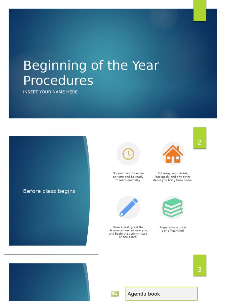 Beginning of The Year Procedures | PDF