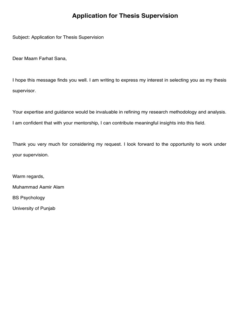 Thesis Supervision Application Updated PDF | PDF | Career & Growth