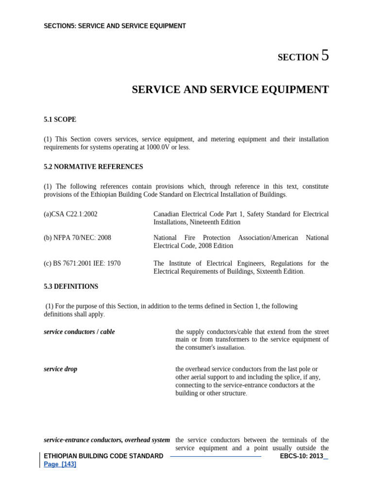 Electrical Service Equipment Standards | PDF | Electrical Wiring | Fuse ...